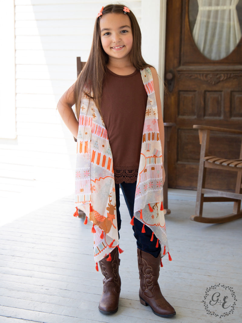Girls' The Peachy Prancer Christmas Cover Up with Peach Tassels ...