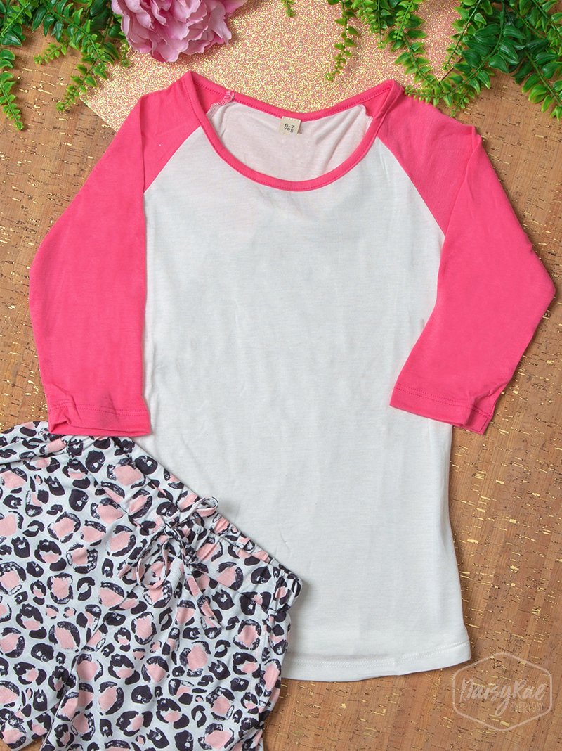 Girls' White and Pink Raglan – Southern Grace Wholesale