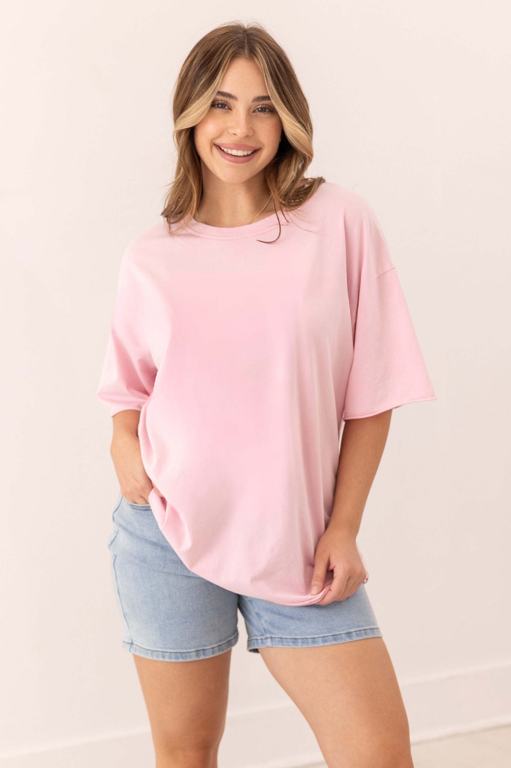 Pink Boxy Tee Blank – Southern Grace Wholesale