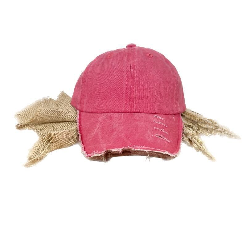GIRLS Distressed Bright Red Hat – Southern Grace Wholesale